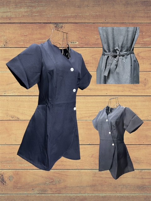 Delantal azul marino princesa - Delantales Profesoras | Venta de textiles