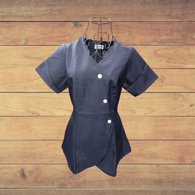 Delantal azul marino princesa - Delantales Profesoras | Venta de textiles